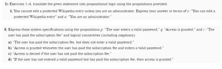 Solved In Exercises 1-6, translate the given statement into | Chegg.com