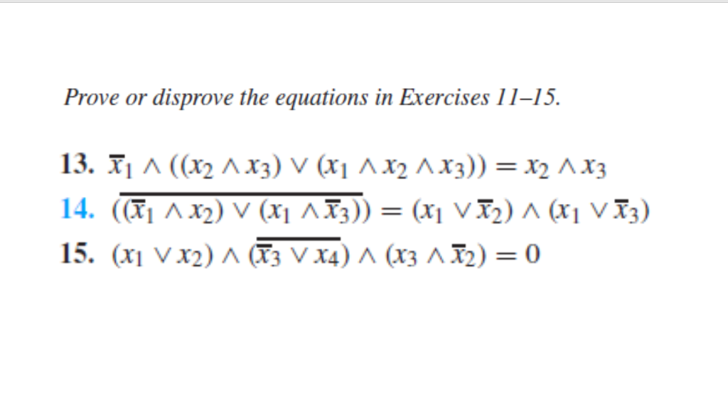 Solved Prove or disprove the equations in Exercises 11-15 | Chegg.com
