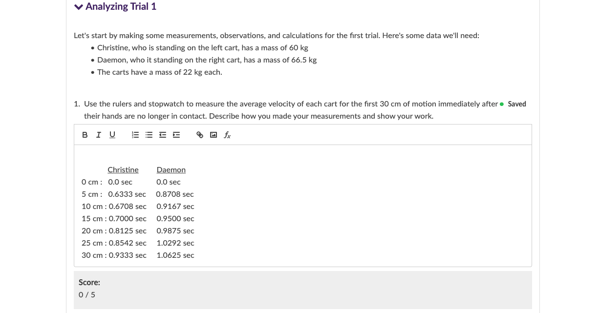 Solved The videos below show students moving on low friction | Chegg.com