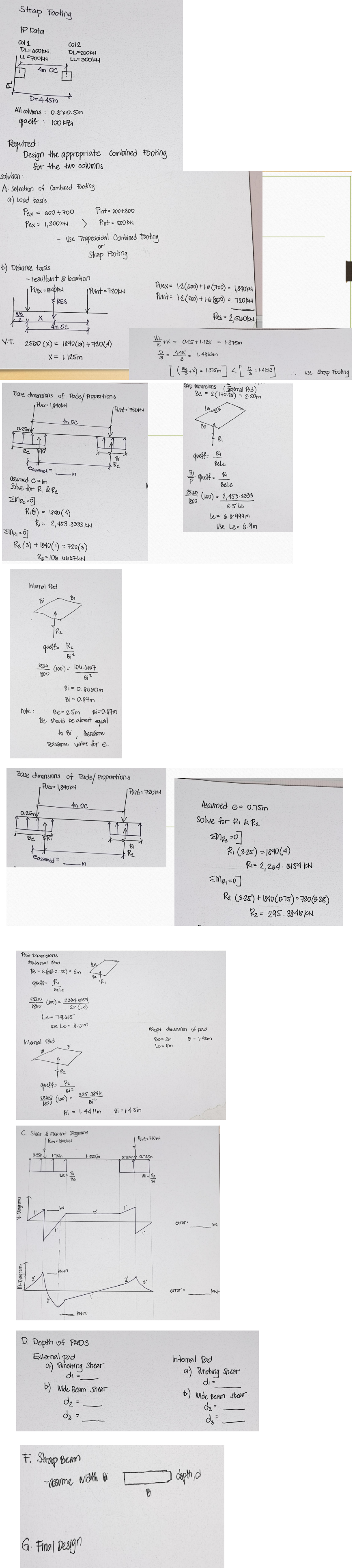 Design the appropriate combined footing for the two | Chegg.com