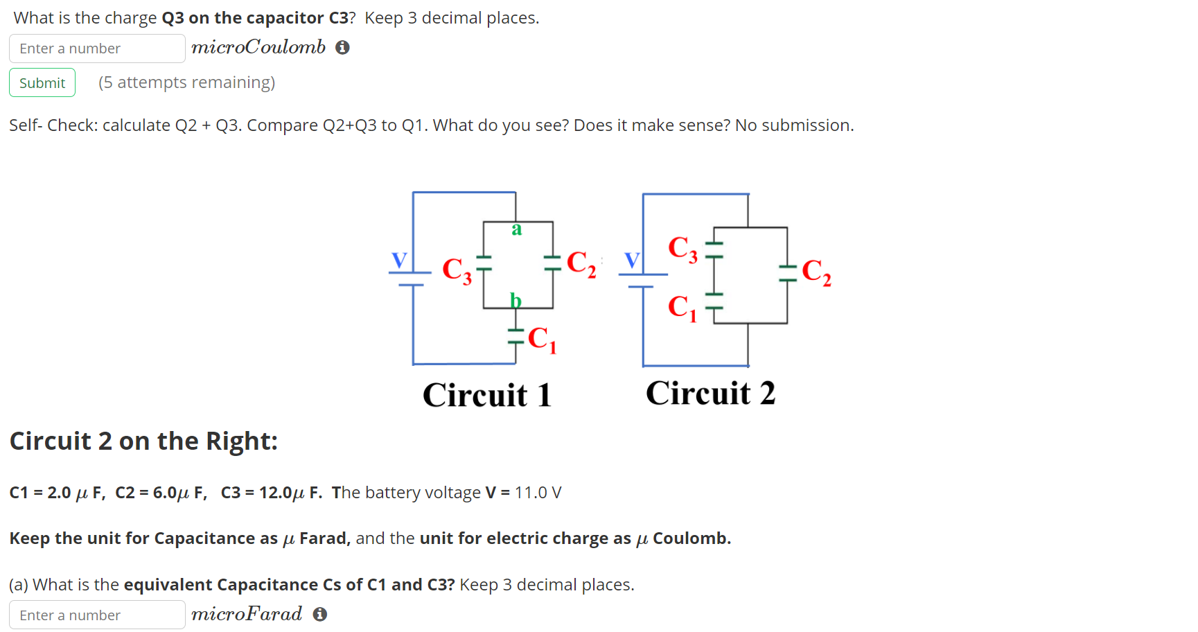 Solved Mixed Capacitors Circuits - 3 Capacitors а C3 :C, V | Chegg.com