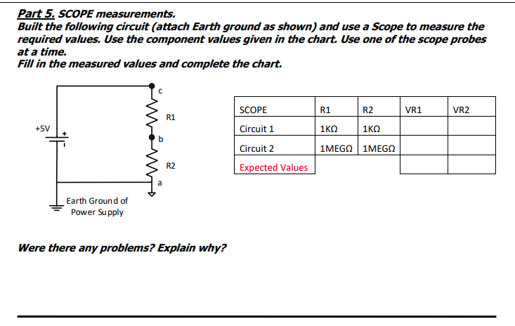 Part 3, SCOPE measurements. Build the following | Chegg.com