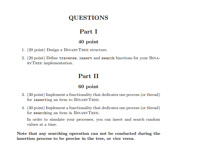Solved 2. (20 point) Define traverse, insert and search | Chegg.com