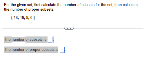 Solved For the given set, first calculate the number of | Chegg.com