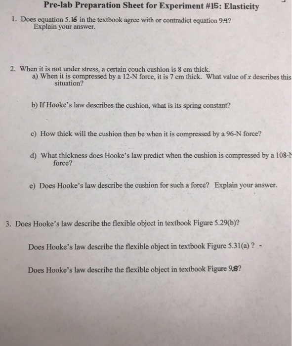 Solved Pre-lab Preparation Sheet for Experiment #15: | Chegg.com