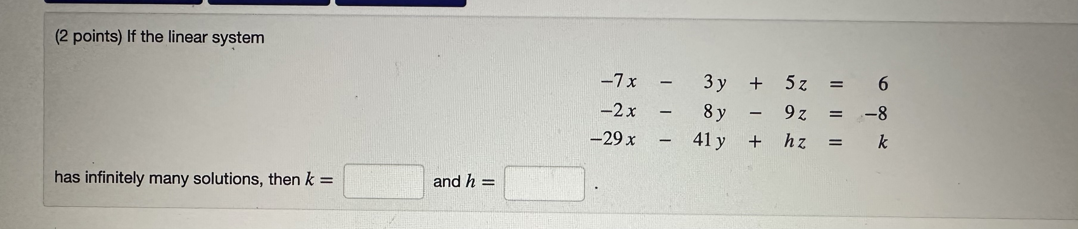 Solved If the linear system | Chegg.com