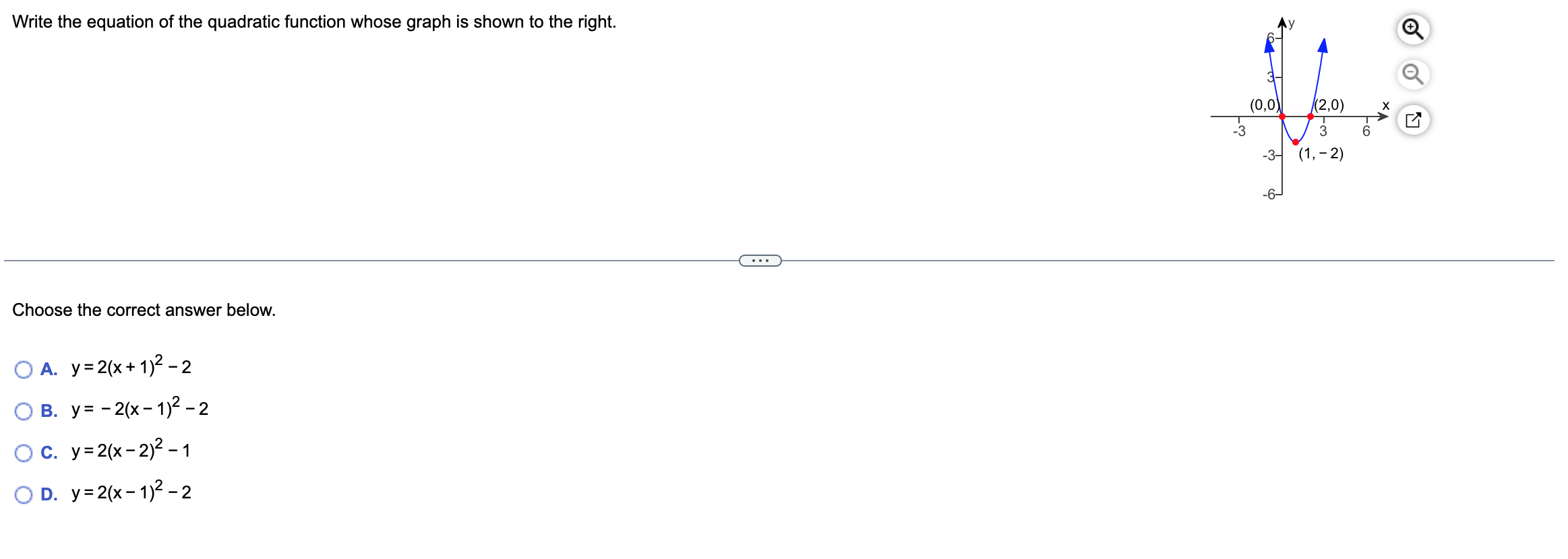Solved Write the equation of the quadratic function whose | Chegg.com