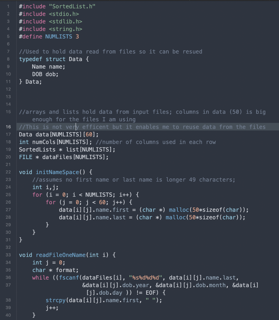 I need some help for SortedList.c Implement the data | Chegg.com