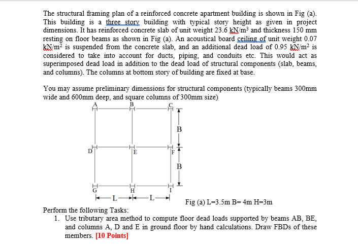 The structural framing plan of a reinforced concrete | Chegg.com