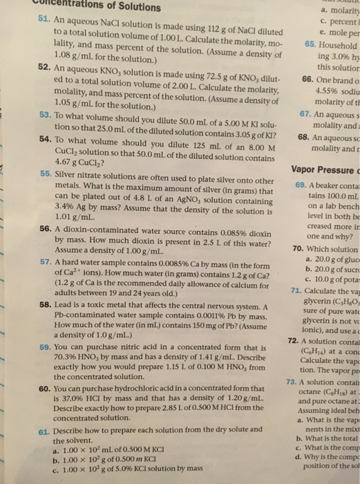 Solved An aqueous NaCl solution is made using 112 g of NaCl | Chegg.com