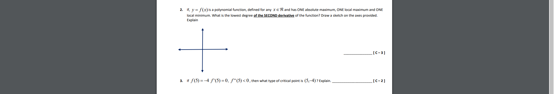 Solved 2. If, \\( y=f(x) \\) is a polynomial function, | Chegg.com