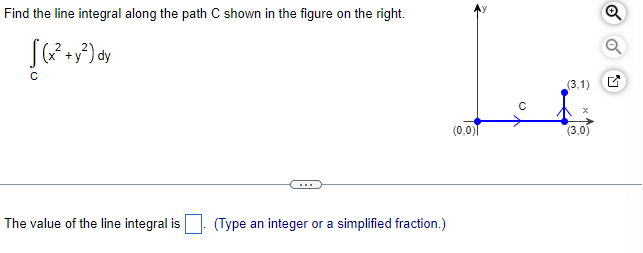 Solved Find the line integral along the path C shown in the | Chegg.com