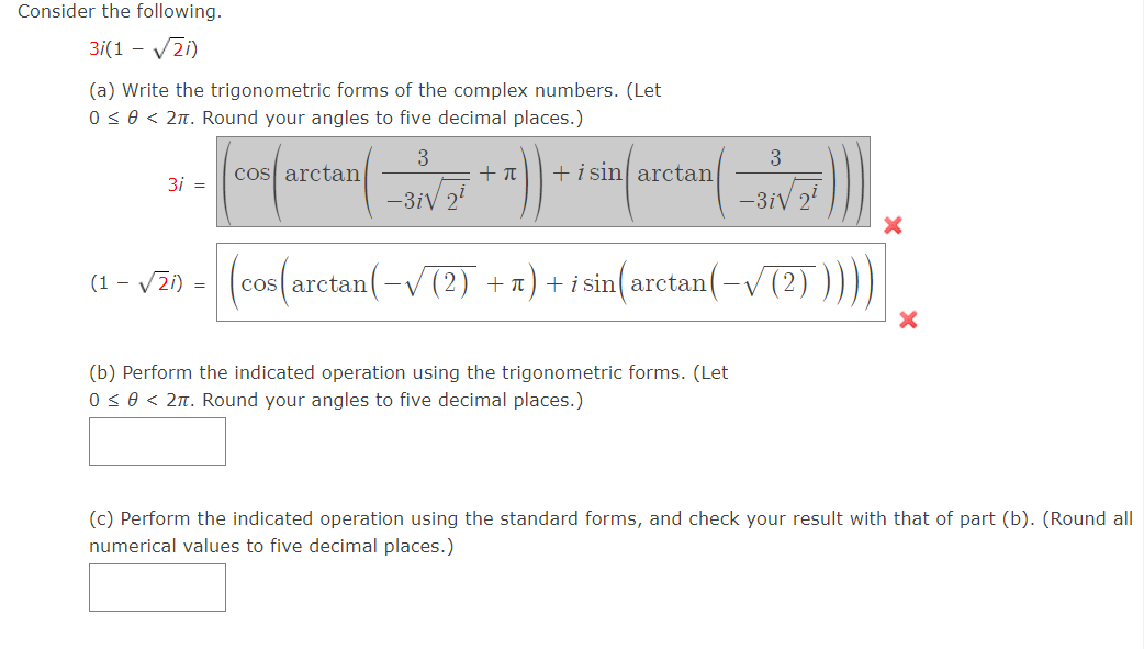 Solved Consider the following.3i(1-22i)(a) ﻿Write the | Chegg.com