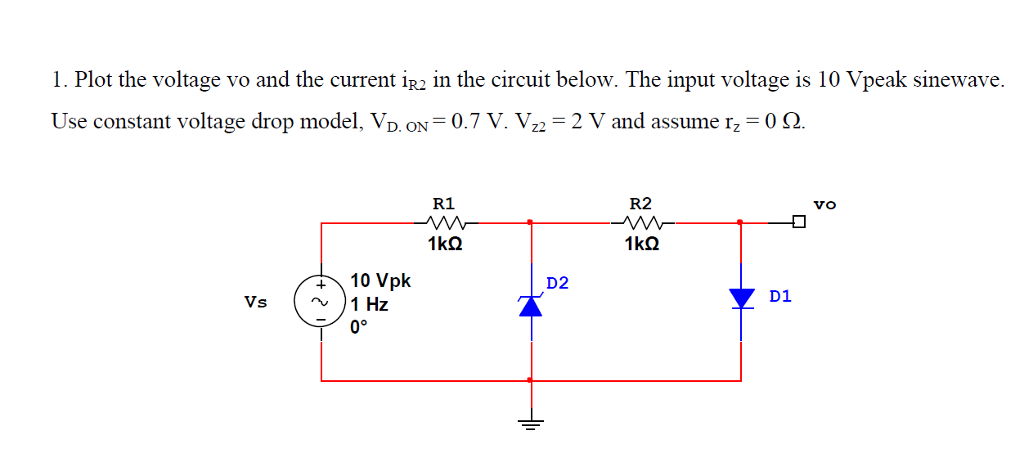 Solved 1. Plot the voltage vo and the current i2 in the | Chegg.com