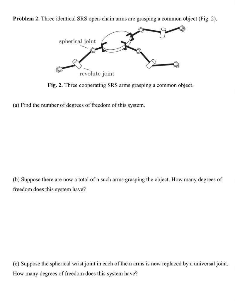 Solved Problem 2. Three identical SRS open-chain arms are | Chegg.com