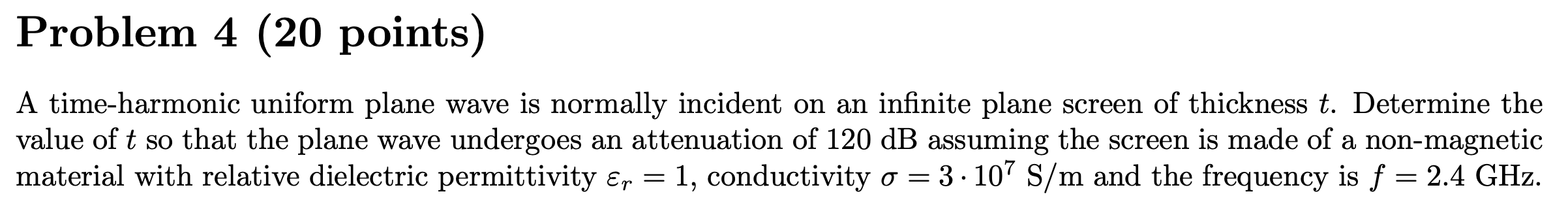 Solved A time-harmonic uniform plane wave is normally | Chegg.com