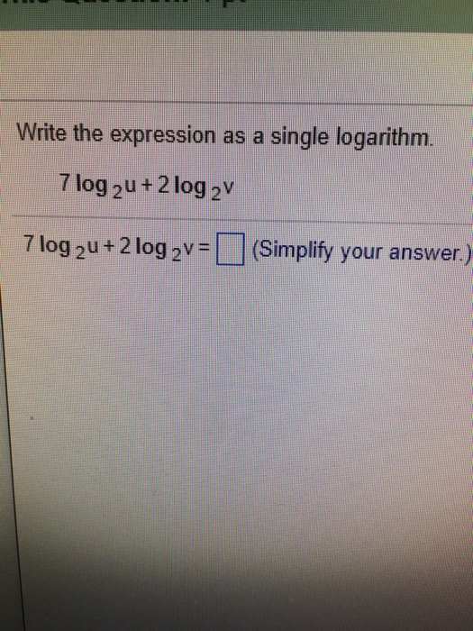 Solved Write the expression as a single logarithm. 7 log_2 | Chegg.com