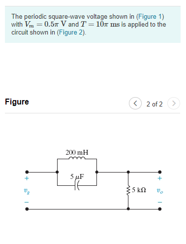 Solved The periodic square-wave voltage shown in (Figure 1) | Chegg.com
