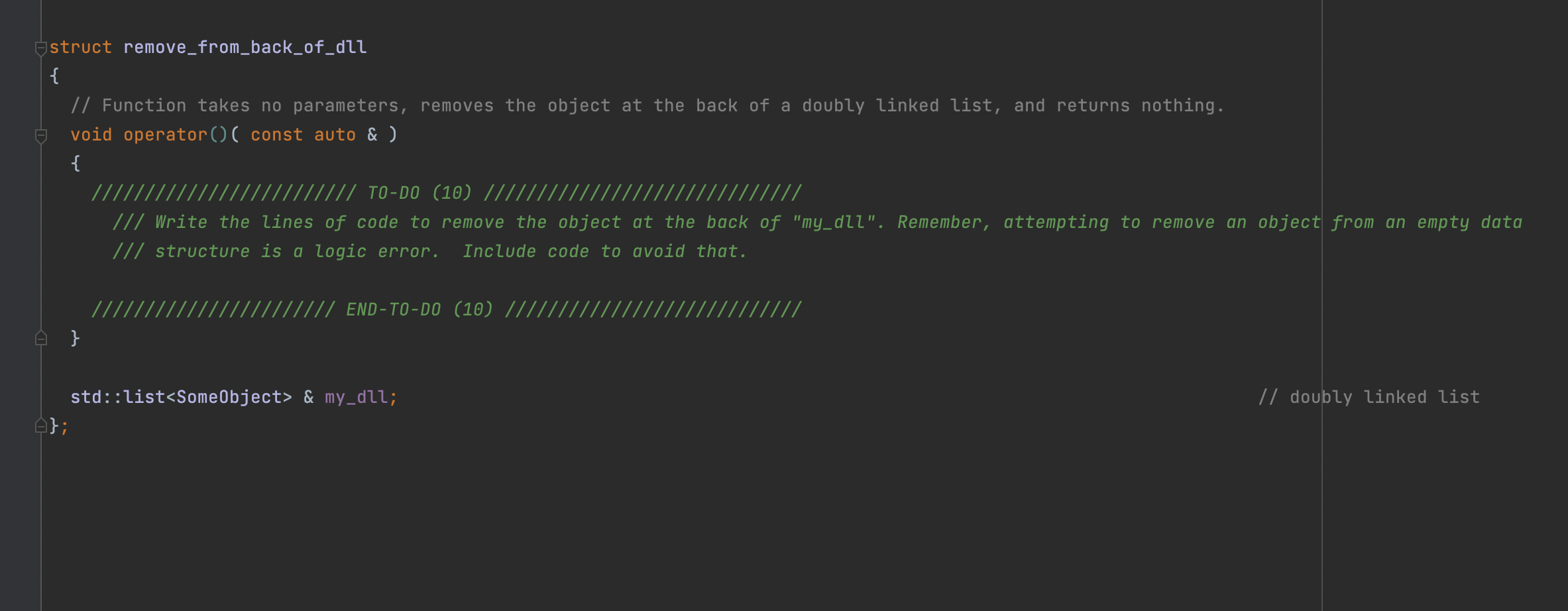 Solved struct insert_at_back_of_vector \{ // Function takes | Chegg.com