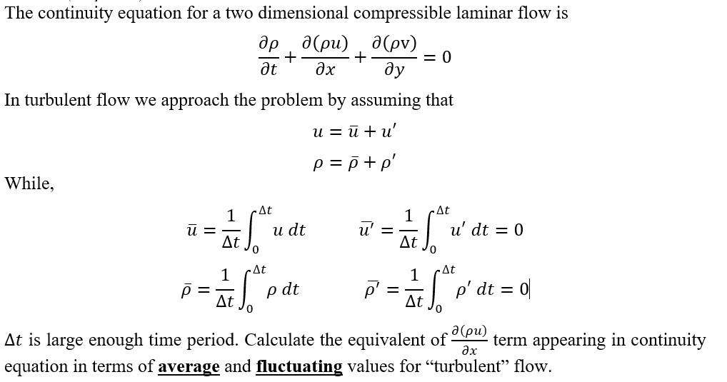 Solved The continuity equation for a two dimensional | Chegg.com