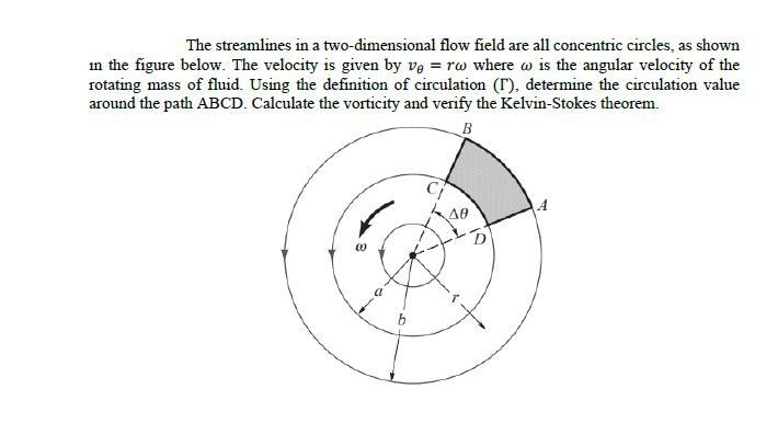 Solved The streamlines in a two-dimensional flow field are | Chegg.com