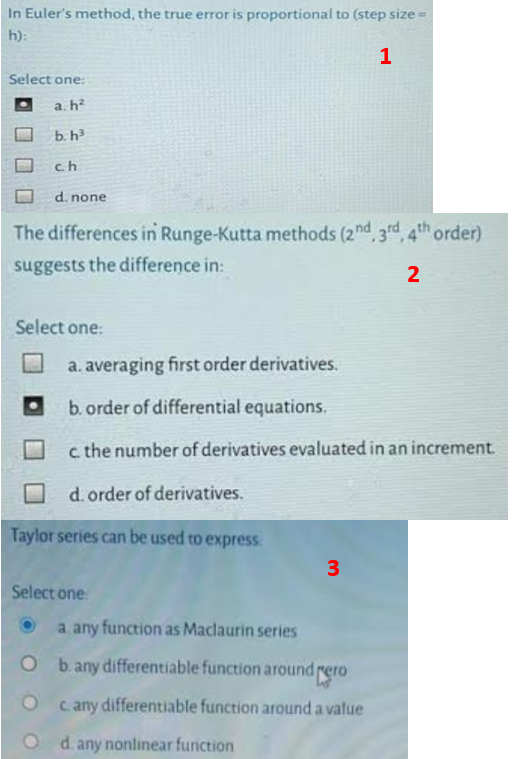 Solved In Euler's method, the true error is proportional to | Chegg.com