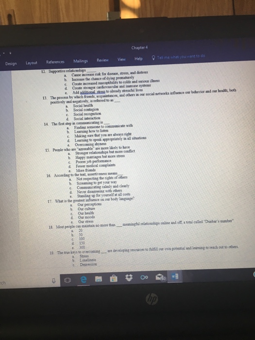 Solved Chapter 4 References Mailings Review View Help T 1