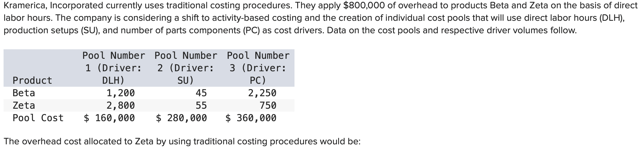Solved Kramerica, Incorporated currently uses traditional | Chegg.com