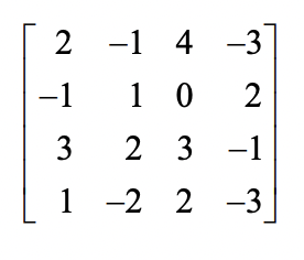 Solved ⎣⎡2−131−112−24032−32−1−3⎦⎤ | Chegg.com
