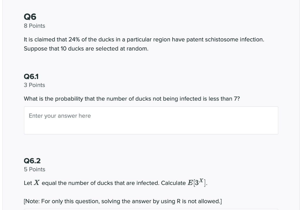 Solved Q6 8 Points It is claimed that 24% of the ducks in a | Chegg.com Solved Q6 8 Points It is claimed that 24% of the ducks in a | Chegg.com