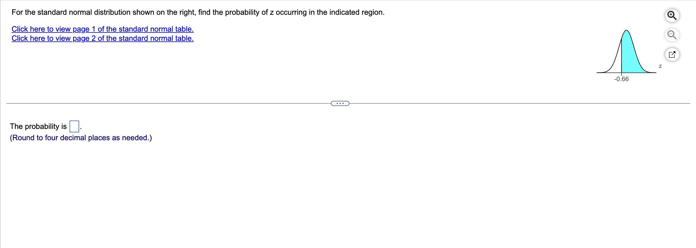 Solved For the standard normal distribution shown on the | Chegg.com