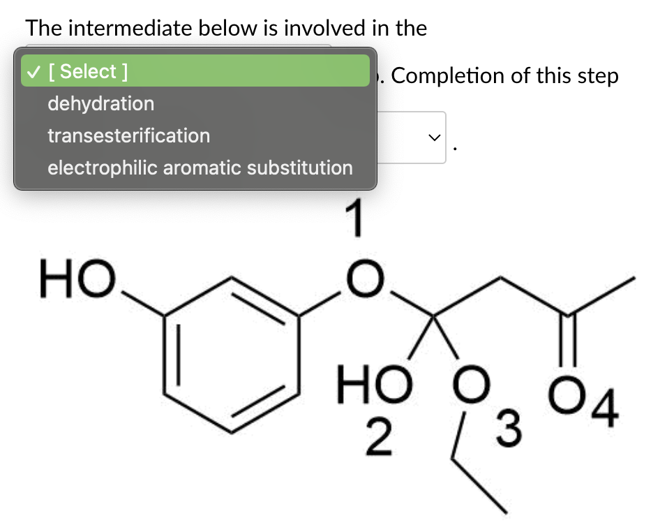 Solved The intermediate below is involved in the step. | Chegg.com