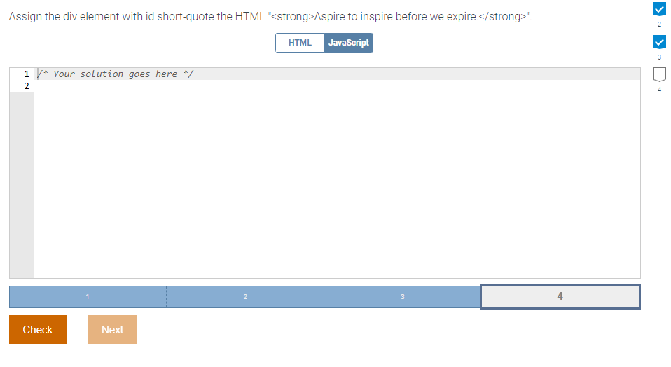 Solved Assign the div element with id short-quote the HTML | Chegg.com Solved Assign the div element with id short-quote the HTML | Chegg.com