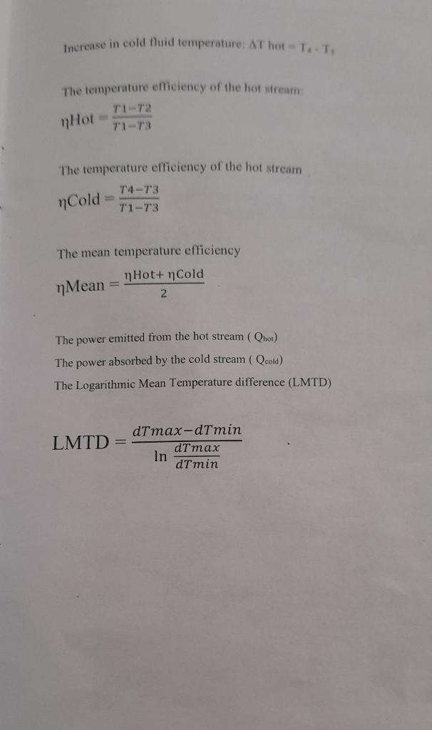 Solved Experiment 3: The Heat exchanger Aim To demonstrate | Chegg.com