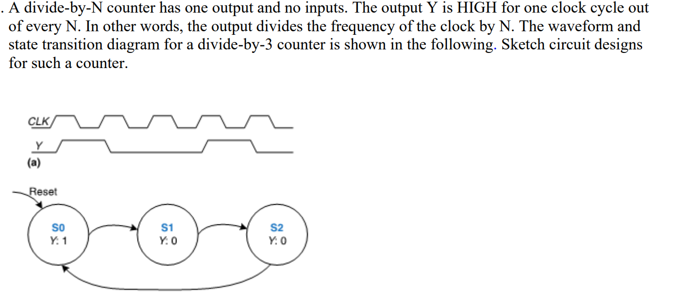 Solved . A divide-by-N counter has one output and no inputs. | Chegg.com