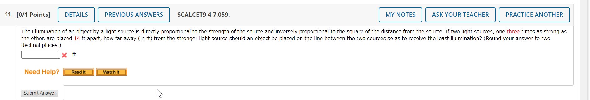 Solved The illumination of an object by a light source is | Chegg.com