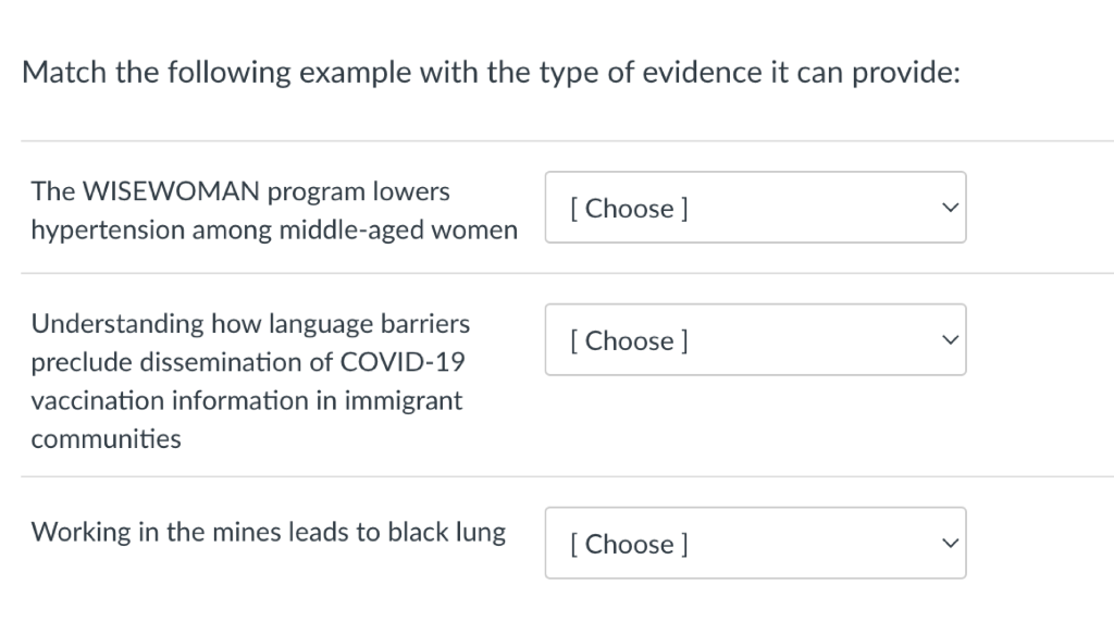 Solved The answer options are: 1. Etiologic Study 2. | Chegg.com