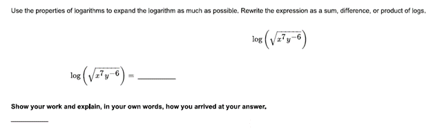 Solved Use the properties of logarithms to expand the | Chegg.com