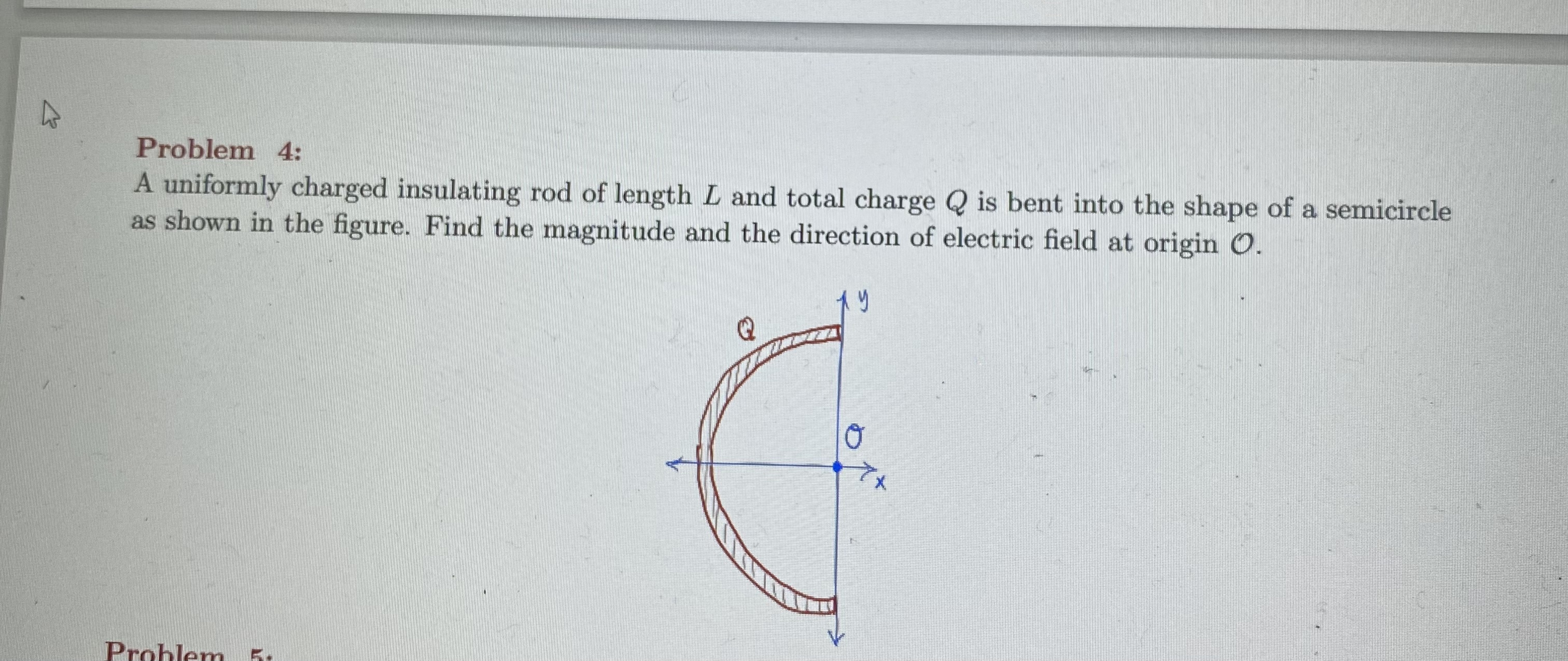 Solved Problem 4: A uniformly charged insulating rod of | Chegg.com