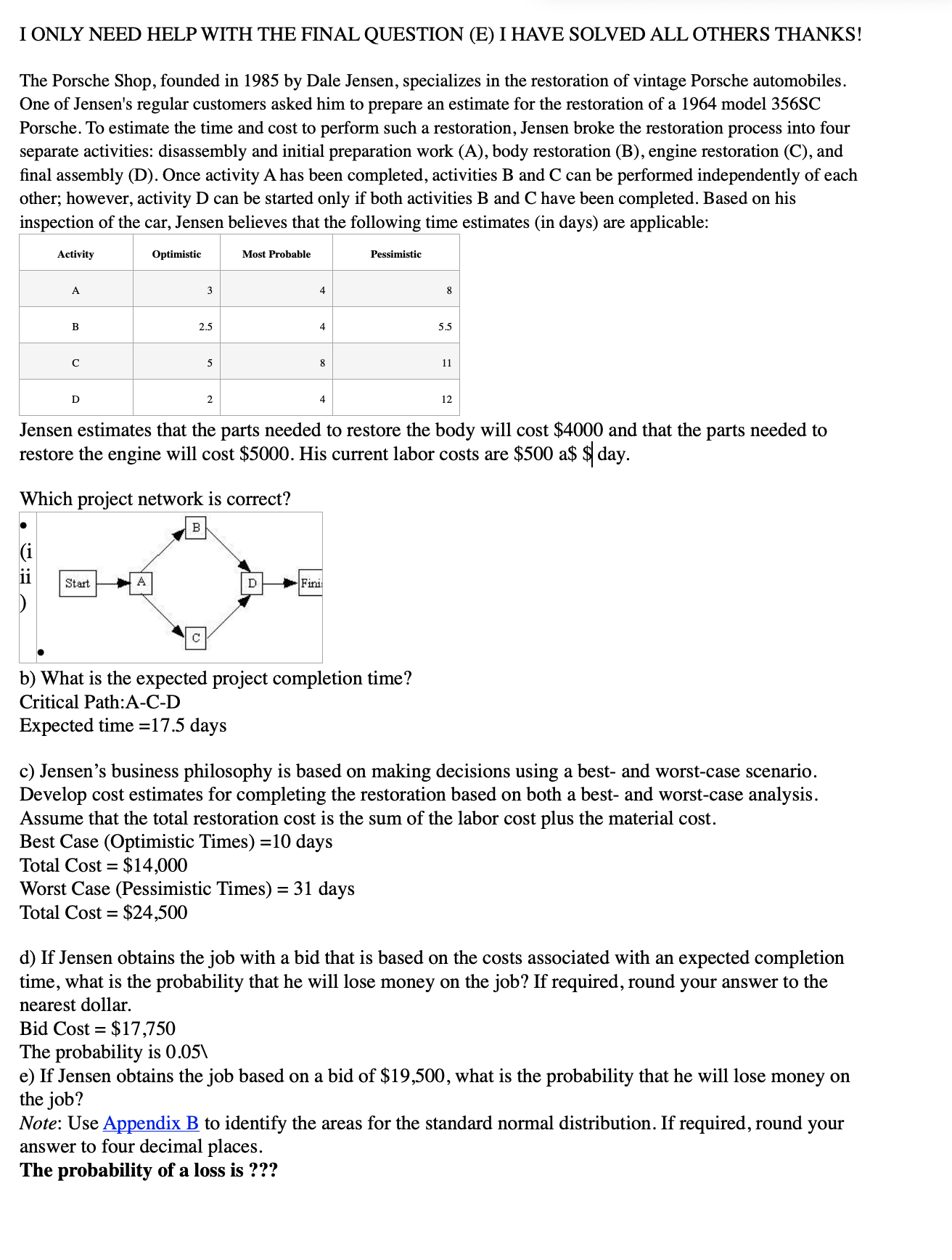 Solved I only need help with part E! ﻿I ONLY NEED HELP WITH | Chegg.com