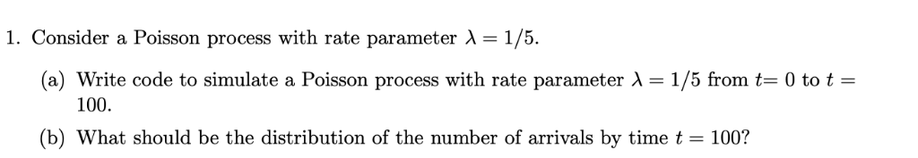 Solved I. Consider a Poisson process with rate parameter | Chegg.com