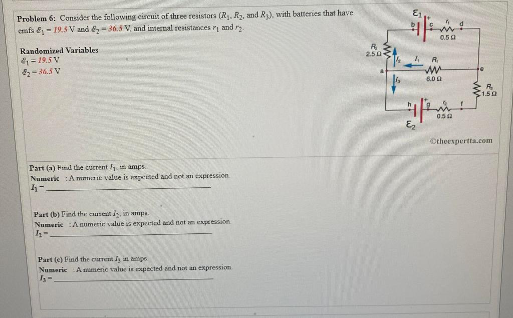 Solved Ei Problem 6: Consider the following circuit of three | Chegg.com