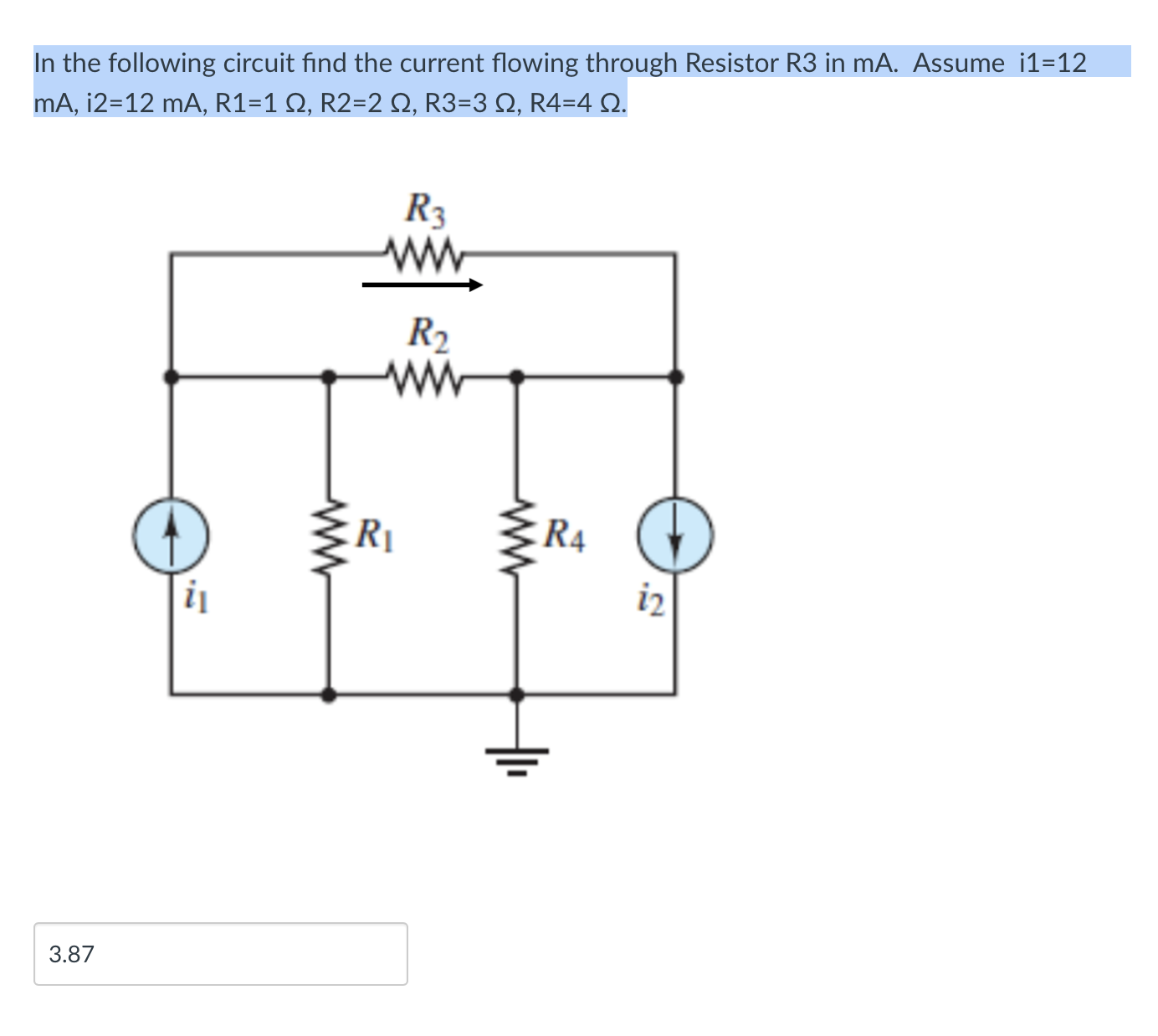 Solved In the following circuit find the current flowing | Chegg.com