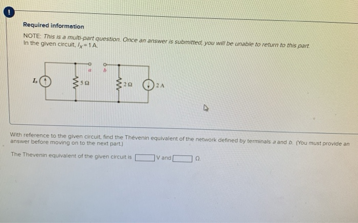 Solved 0 Required information NOTE: This is a multi-part | Chegg.com
