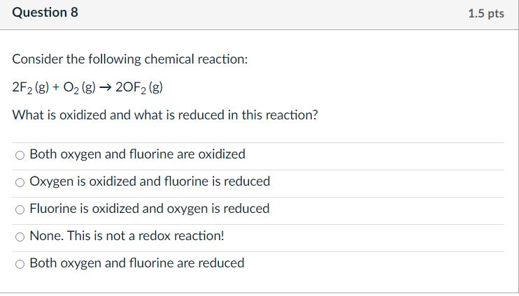 Solved Consider the following chemical reaction: 2 F2( | Chegg.com