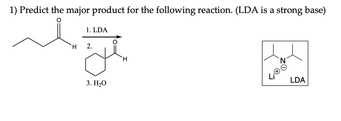 Solved 1) Predict the major product for the following | Chegg.com