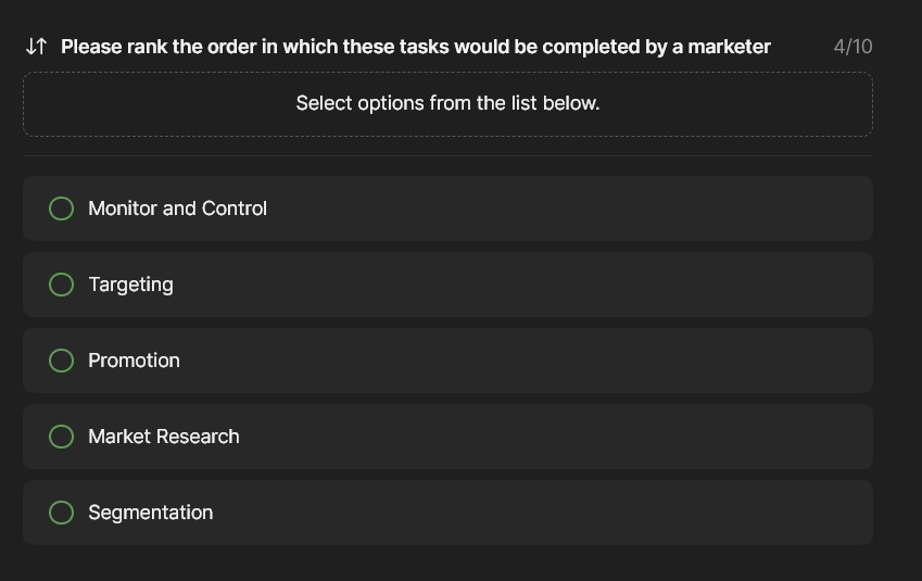Solved ↓↑ Please rank the order in which these tasks would | Chegg.com