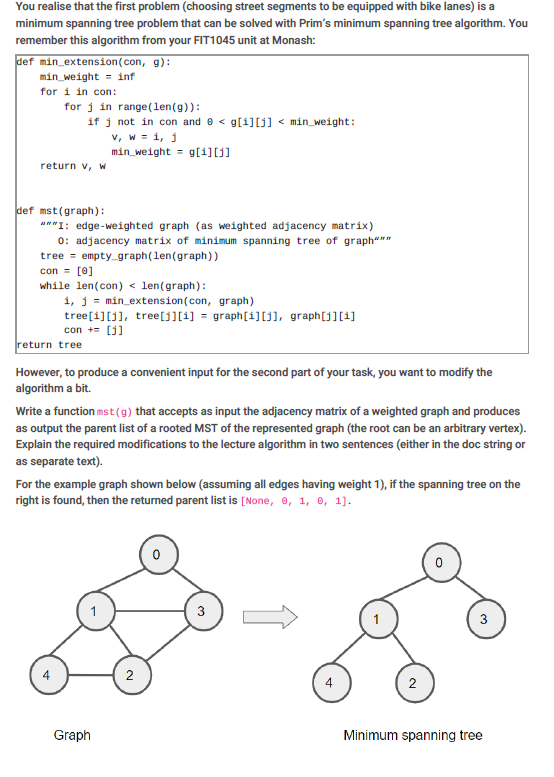 Solved You realise that the first problem (choosing street | Chegg.com