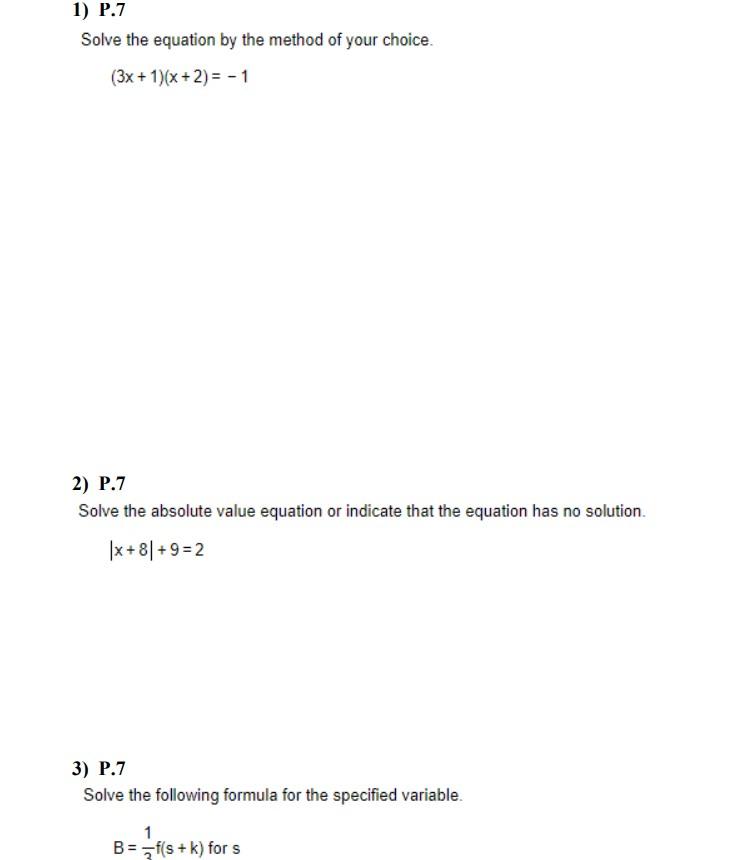 Solved Solve the equation by the method of your choice. | Chegg.com