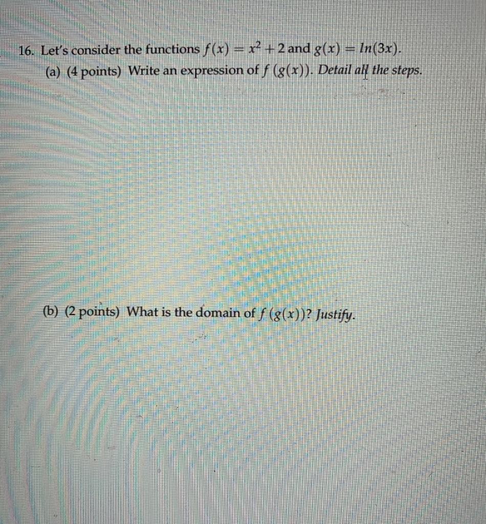 Solved 16. Let's consider the functions f(x) = x2 + 2 and | Chegg.com